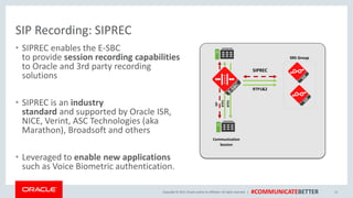 SIP TRUNKING EVENT - ORACLE PRESENTATION - 31/05/2018 | PDF