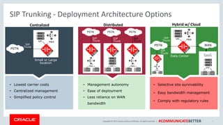 SIP TRUNKING EVENT - ORACLE PRESENTATION - 31/05/2018 | PDF