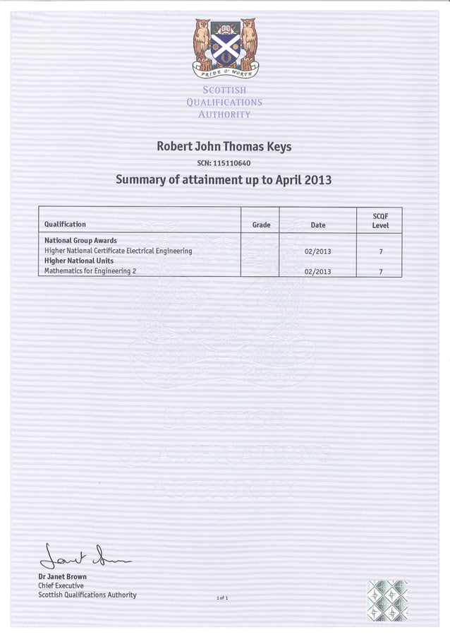 HNC certificate (2013) | PDF
