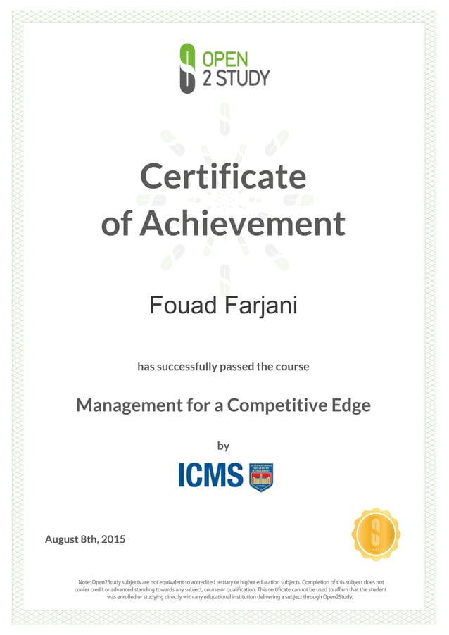 Certificate_08_August_2015 management | PDF