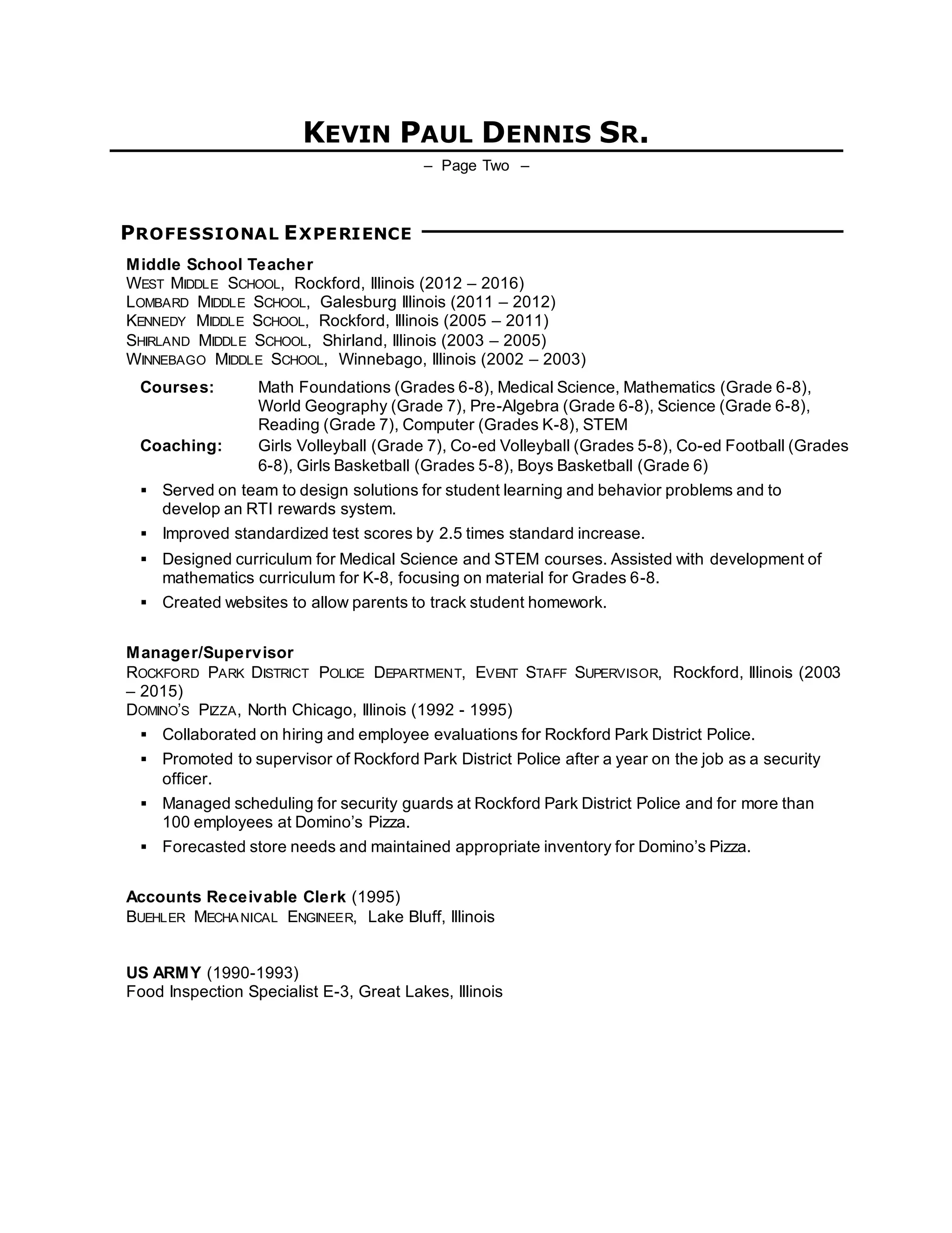 kevin-dennis-resume-business | DOCX | Business | Business and Finance