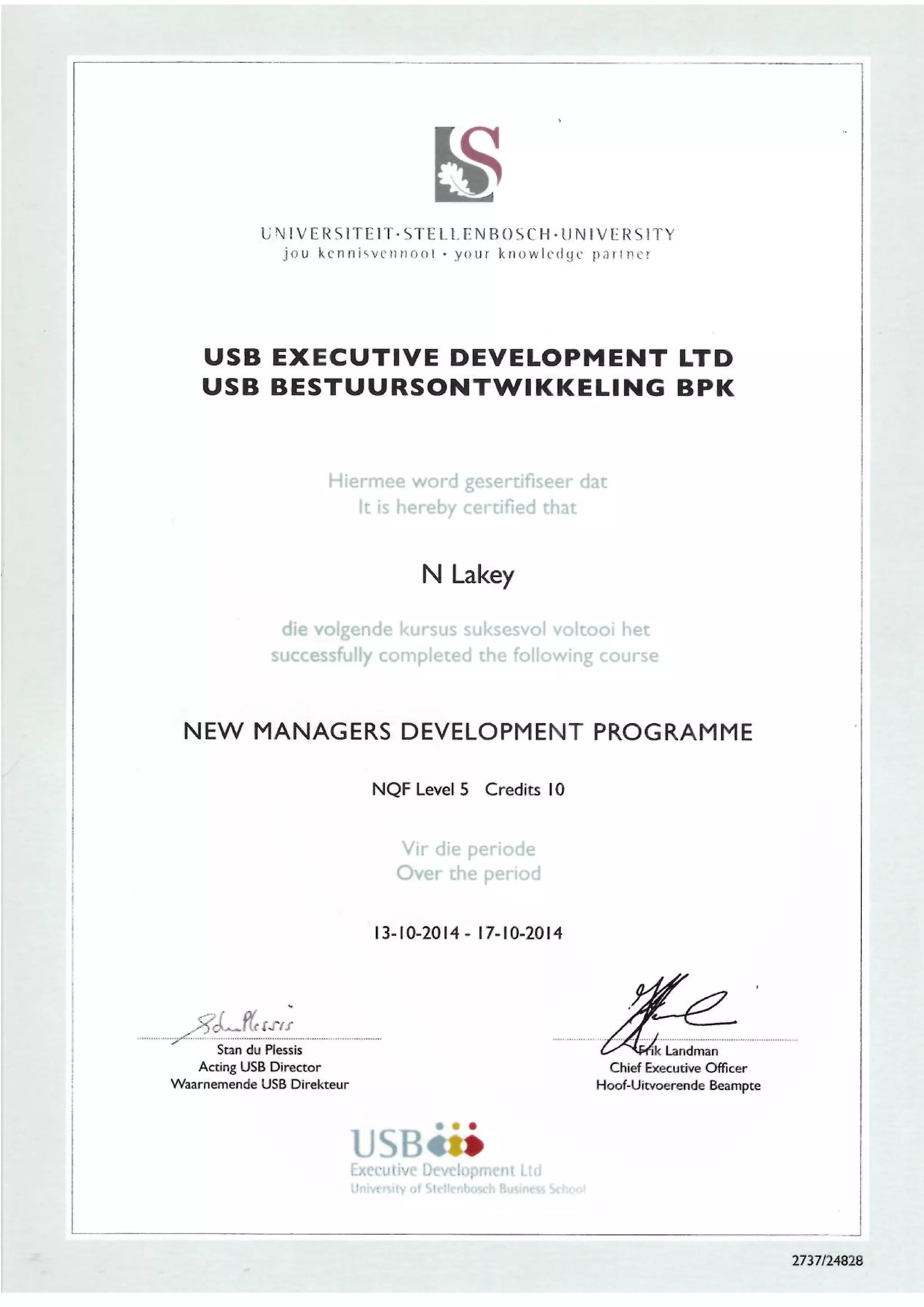 USB Leadership certificate (1) | PDF