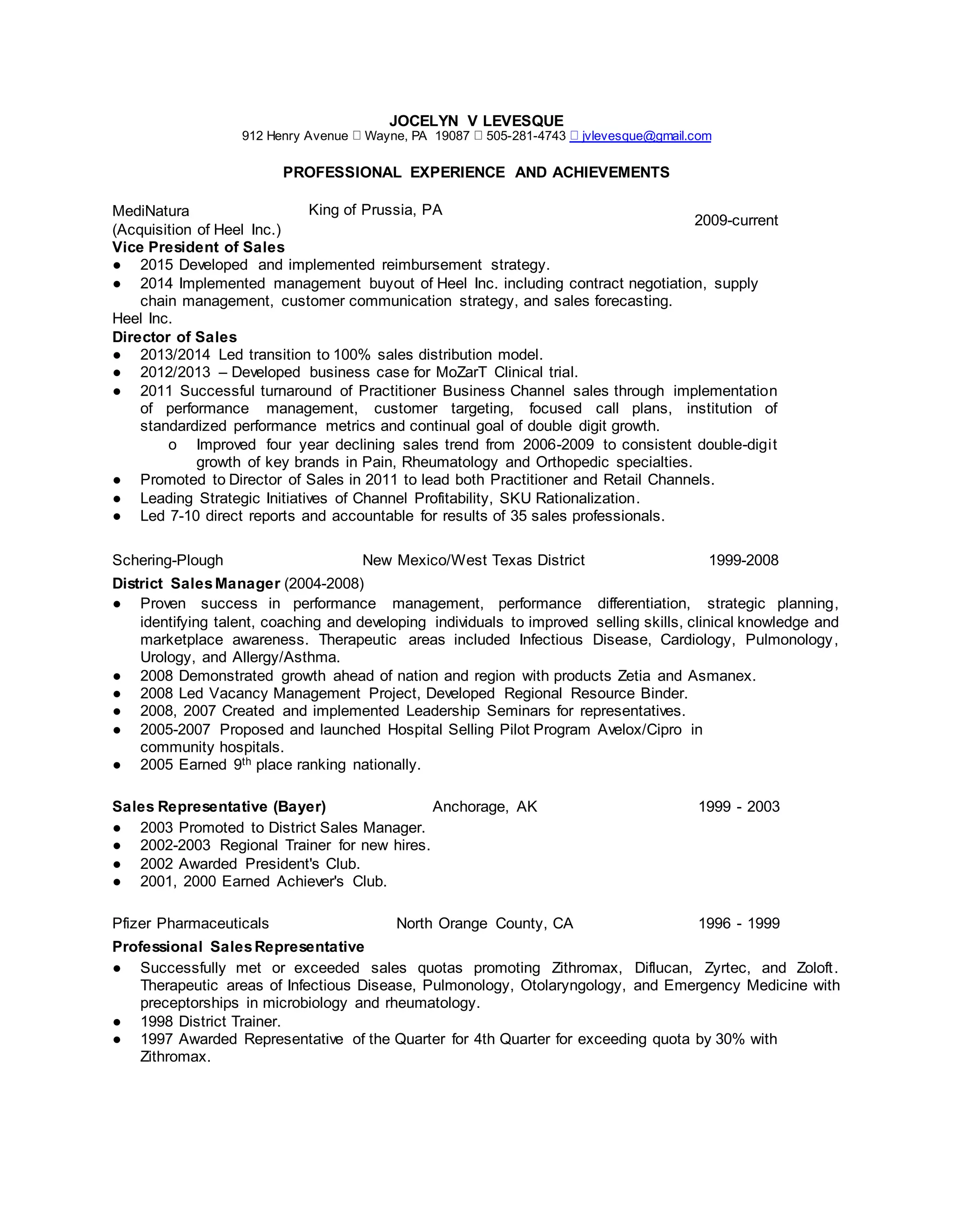 JOCELYN V LEVESQUE Resume | DOCX