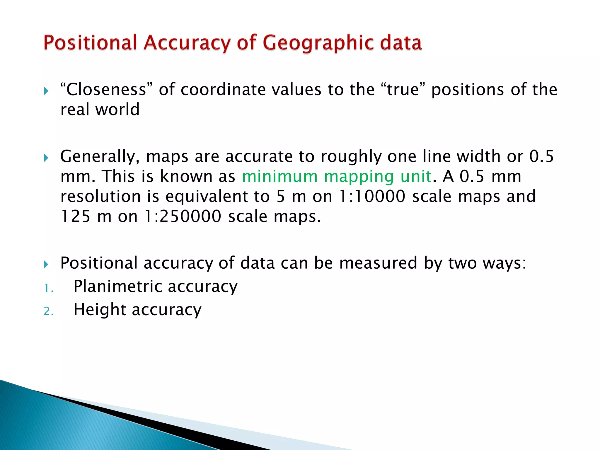 Components of Spatial Data Quality in GIS | PDF