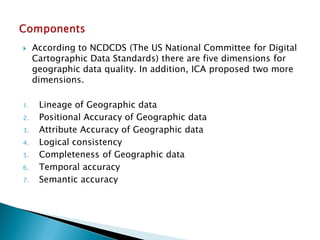 Components of Spatial Data Quality in GIS | PDF