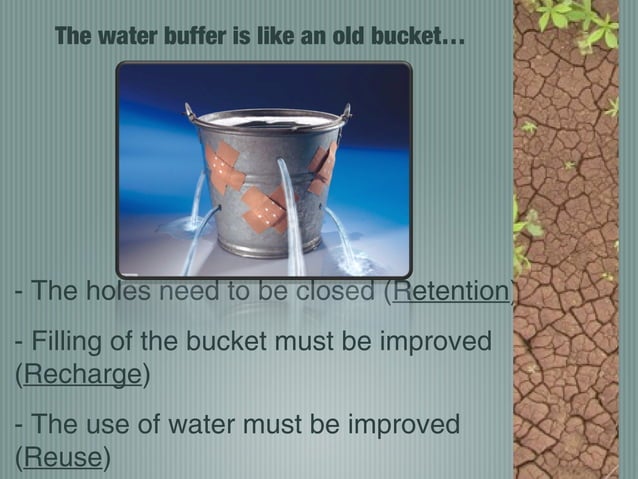 Water buffer management, 3R – Retention, Recharge and Reuse | PPT