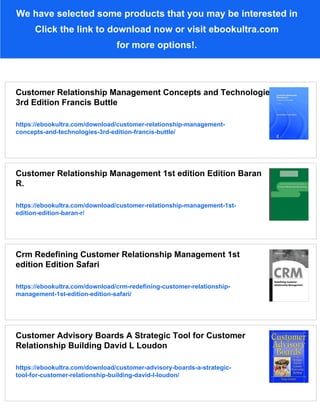 Customer Relationship Management Second Edition Francis Buttle | PDF