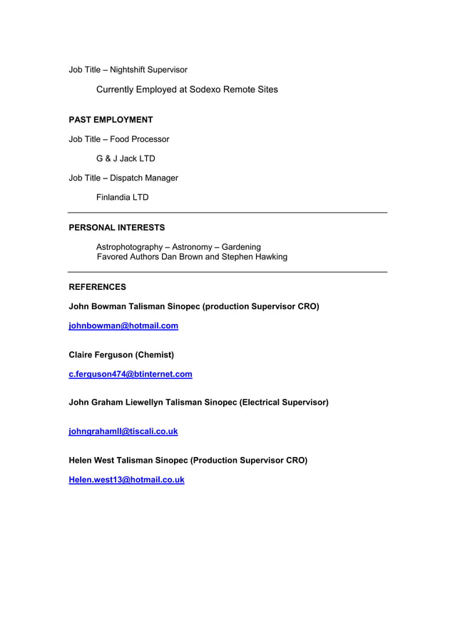 Colin Ritchie C.V | PDF