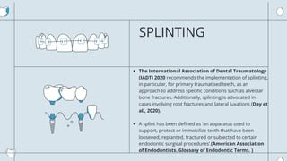 splinting in management of dental trauma in primary dentition | PDF