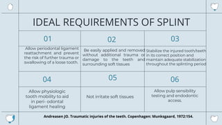 splinting in management of dental trauma in primary dentition | PPT