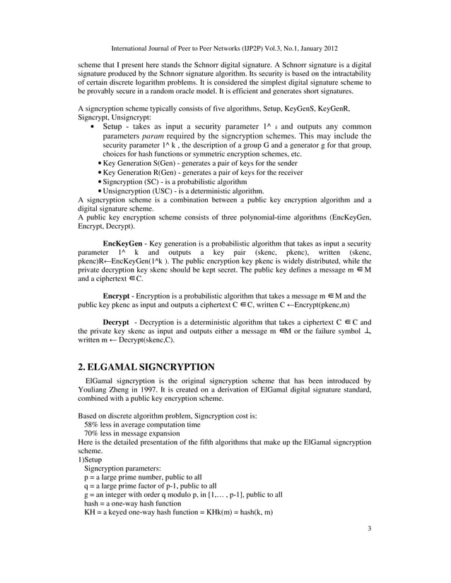 SIGNCRYPTION SCHEME BASED ON SCHNORR DIGITAL SIGNATURE | PDF