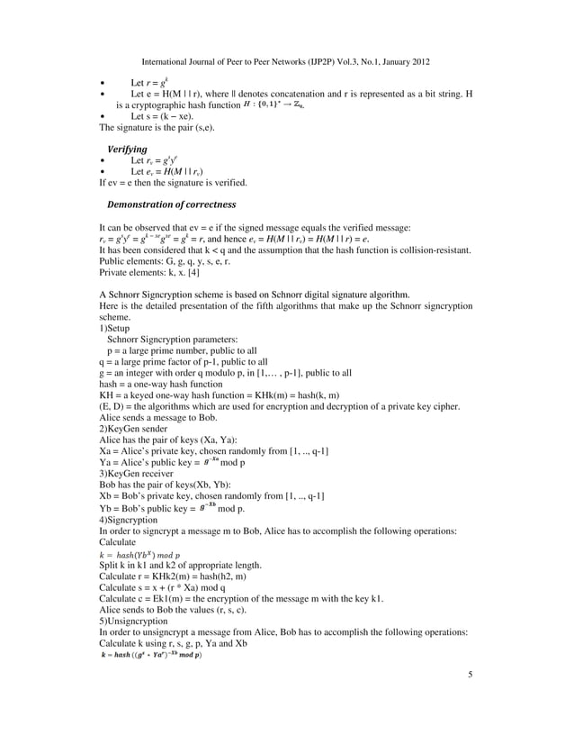 SIGNCRYPTION SCHEME BASED ON SCHNORR DIGITAL SIGNATURE | PDF