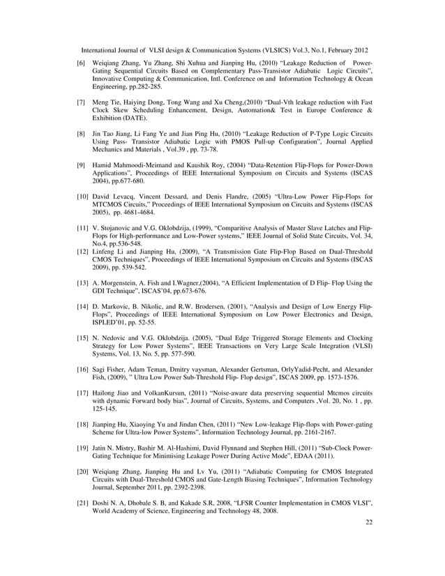 Leakage Power Reduction And Analysis Of Cmos Sequential Circuits Pdf
