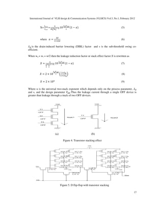 LEAKAGE POWER REDUCTION AND ANALYSIS OF CMOS SEQUENTIAL CIRCUITS | PDF