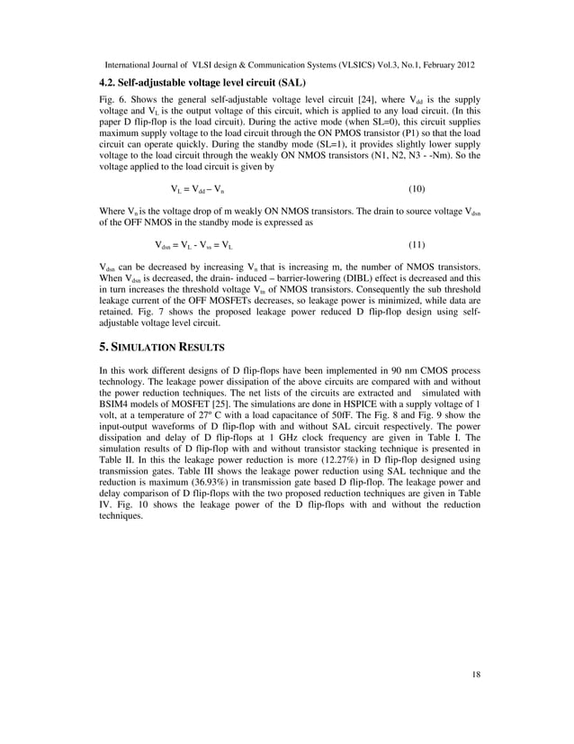LEAKAGE POWER REDUCTION AND ANALYSIS OF CMOS SEQUENTIAL CIRCUITS | PDF