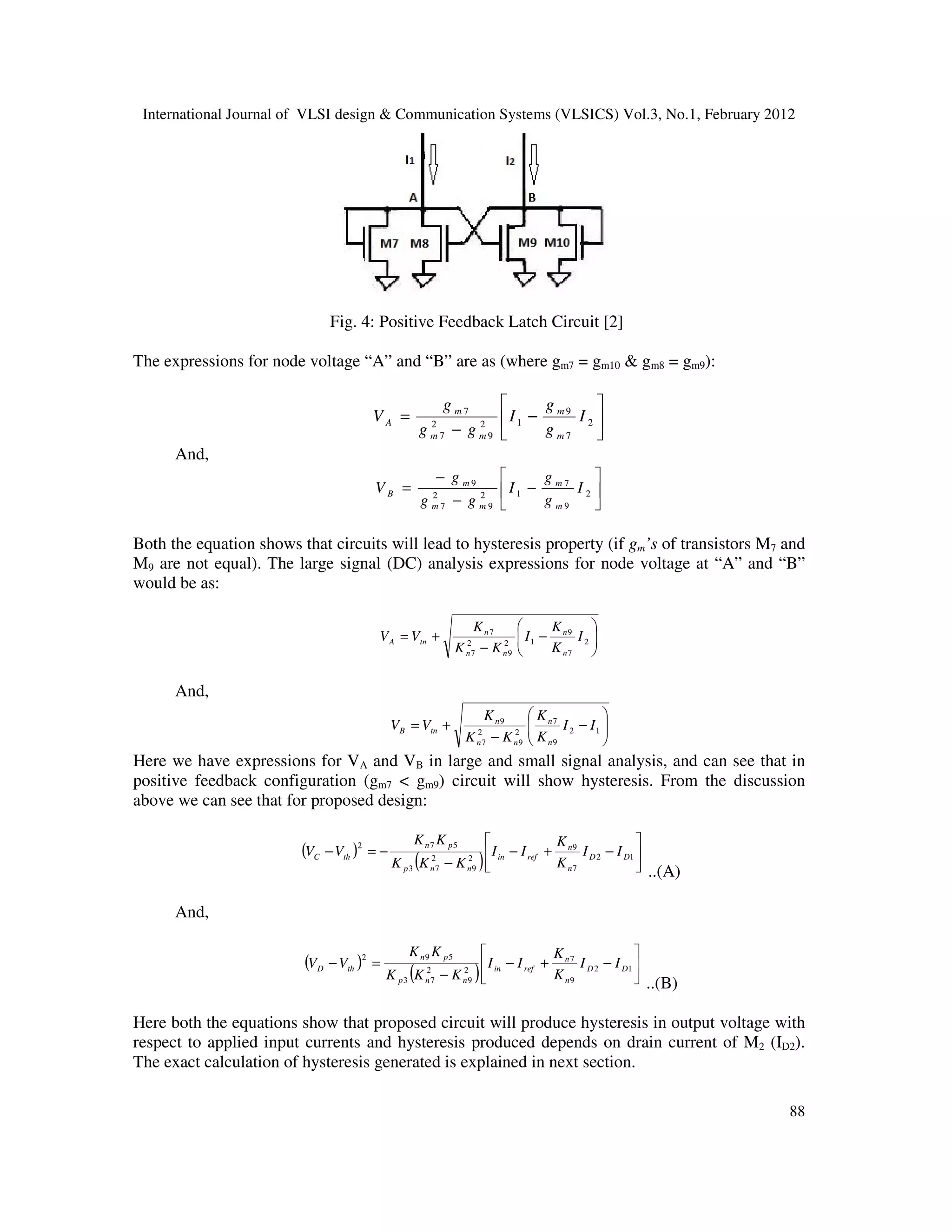 High Speed Low Power Current Comparators With Hysteresis Pdf