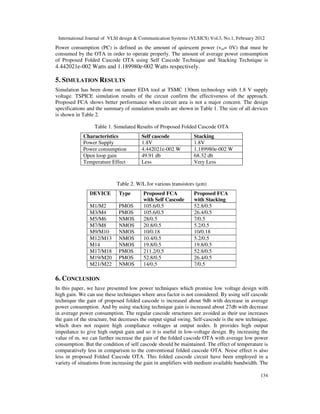 LOW POWER FOLDED CASCODE OTA | PDF | Physics | Science