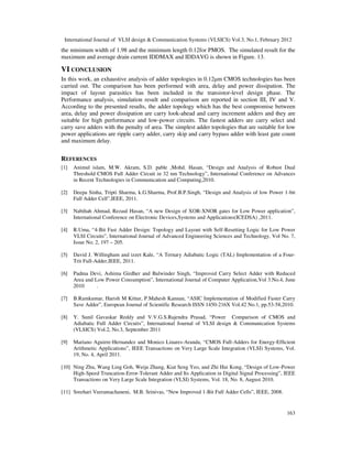 Area, Delay and Power Comparison of Adder Topologies | PDF