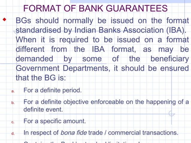 31132115 bank-guarantee | PPT | Business Banking & Finance | Business