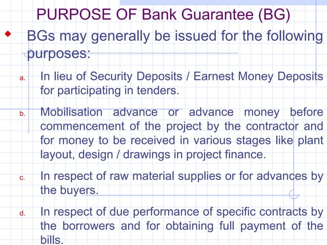 31132115 bank-guarantee | PPT | Business Banking & Finance | Business