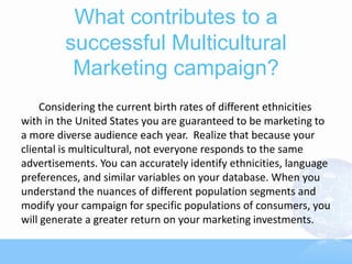 How to Reach the Emerging Multicultural Audiences | PPT