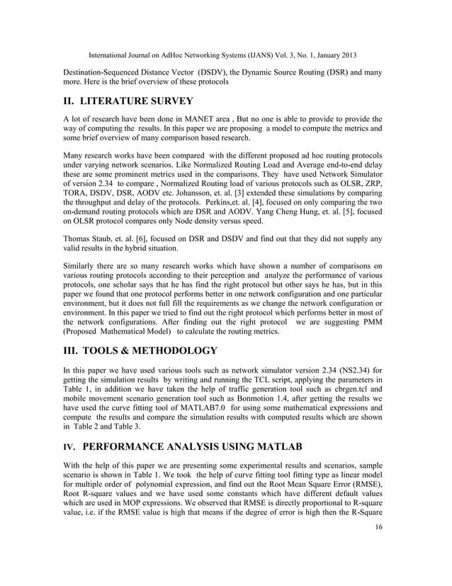 Performance Analysis Of Routing Metrics In Manet Pdf