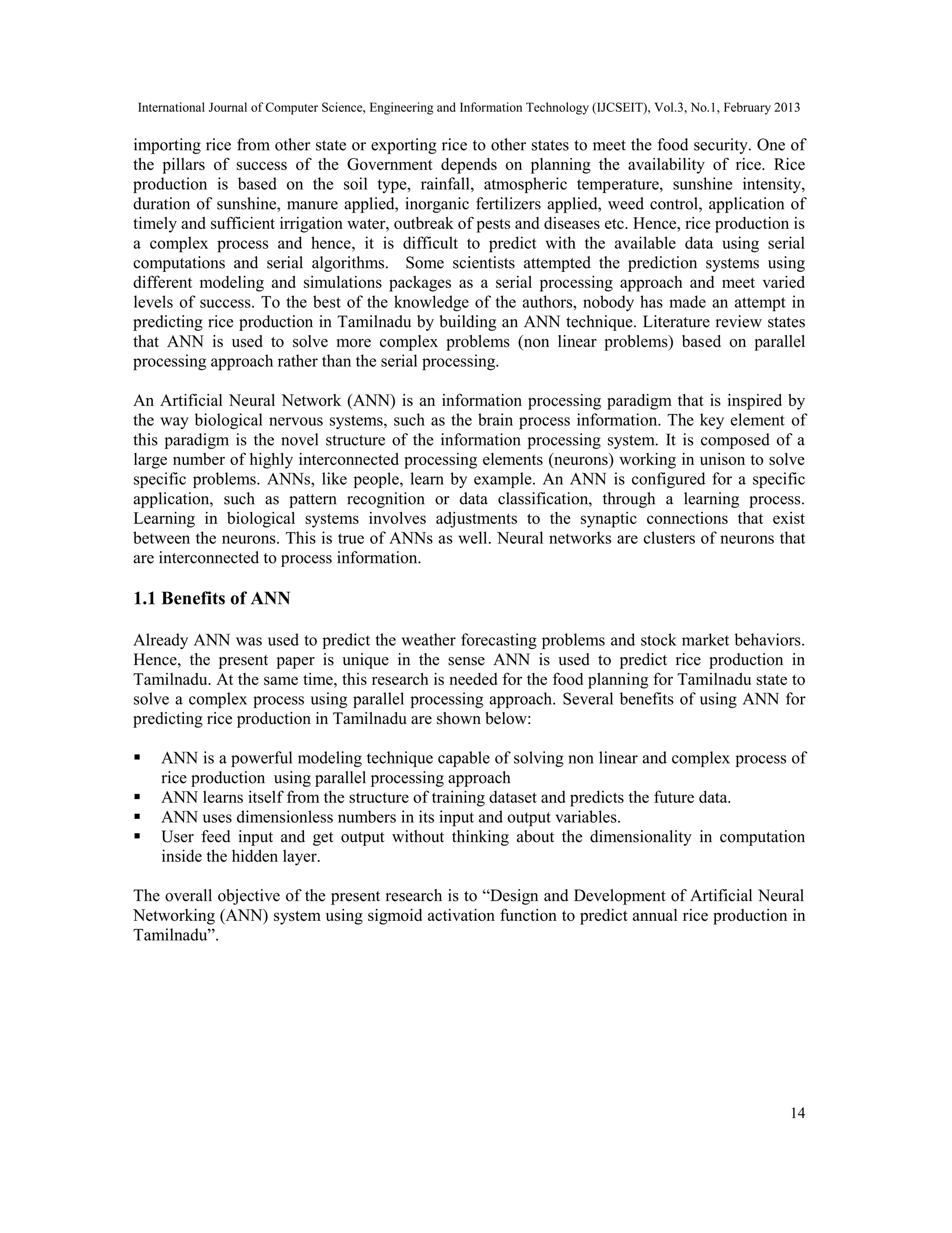 DESIGN AND DEVELOPMENT OF ARTIFICIAL NEURAL NETWORKING (ANN) SYSTEM USING SIGMOID ACTIVATION ...