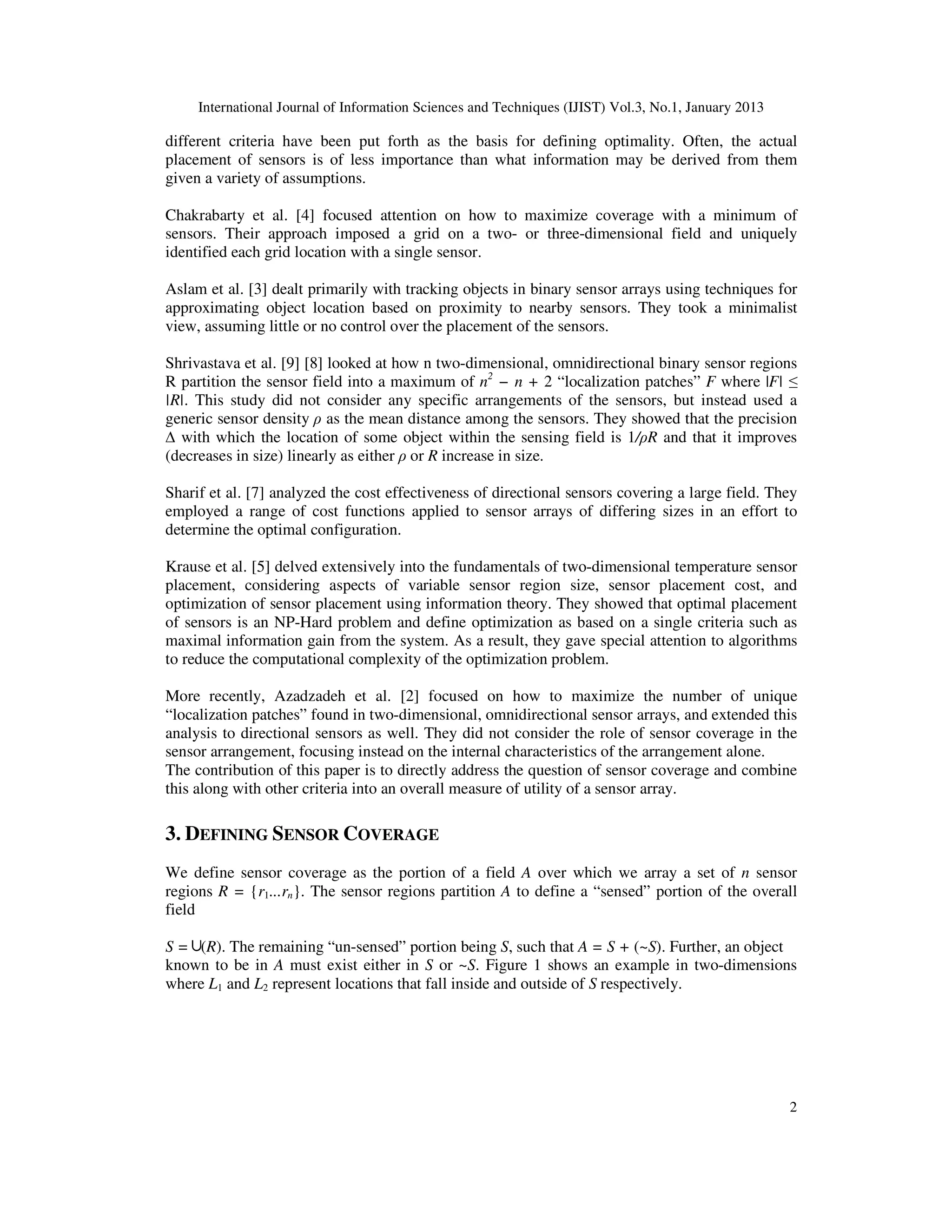 Evaluating The Optimal Placement Of Binary Sensors Pdf 