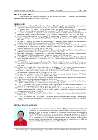 User’s hand effect on efficiency of 2-port 5 GHZ mobile terminal antennas | PDF
