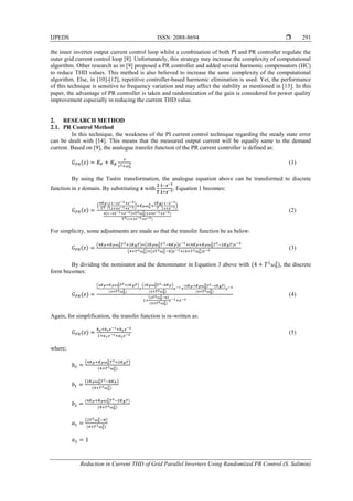 Reduction in Current THD of Grid Parallel Inverters Using Randomized PR Control | PDF