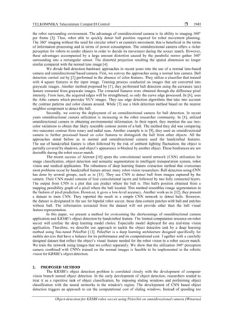 Object detection for KRSBI robot soccer using PeleeNet on omnidirectional camera | PDF