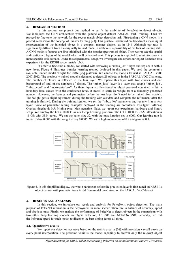 Object detection for KRSBI robot soccer using PeleeNet on omnidirectional camera | PDF | Cameras ...