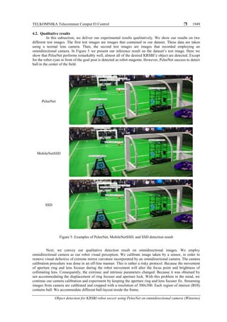 Object detection for KRSBI robot soccer using PeleeNet on omnidirectional camera | PDF
