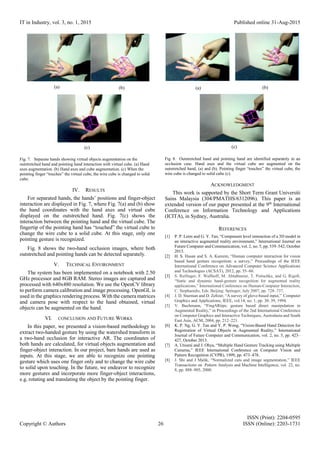 Using Watershed Transform for Vision-based Two-Hand Occlusion in an Interactive AR Environment | PDF