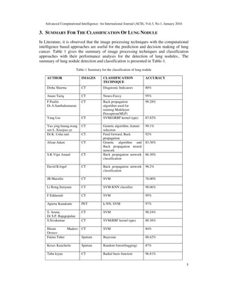 Prediction of Lung Cancer Using Image Processing Techniques: A Review | PDF