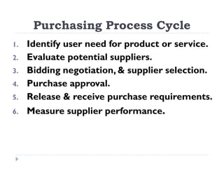 31185020 purchasing-and-vendor-management-lecture-6 | PPT