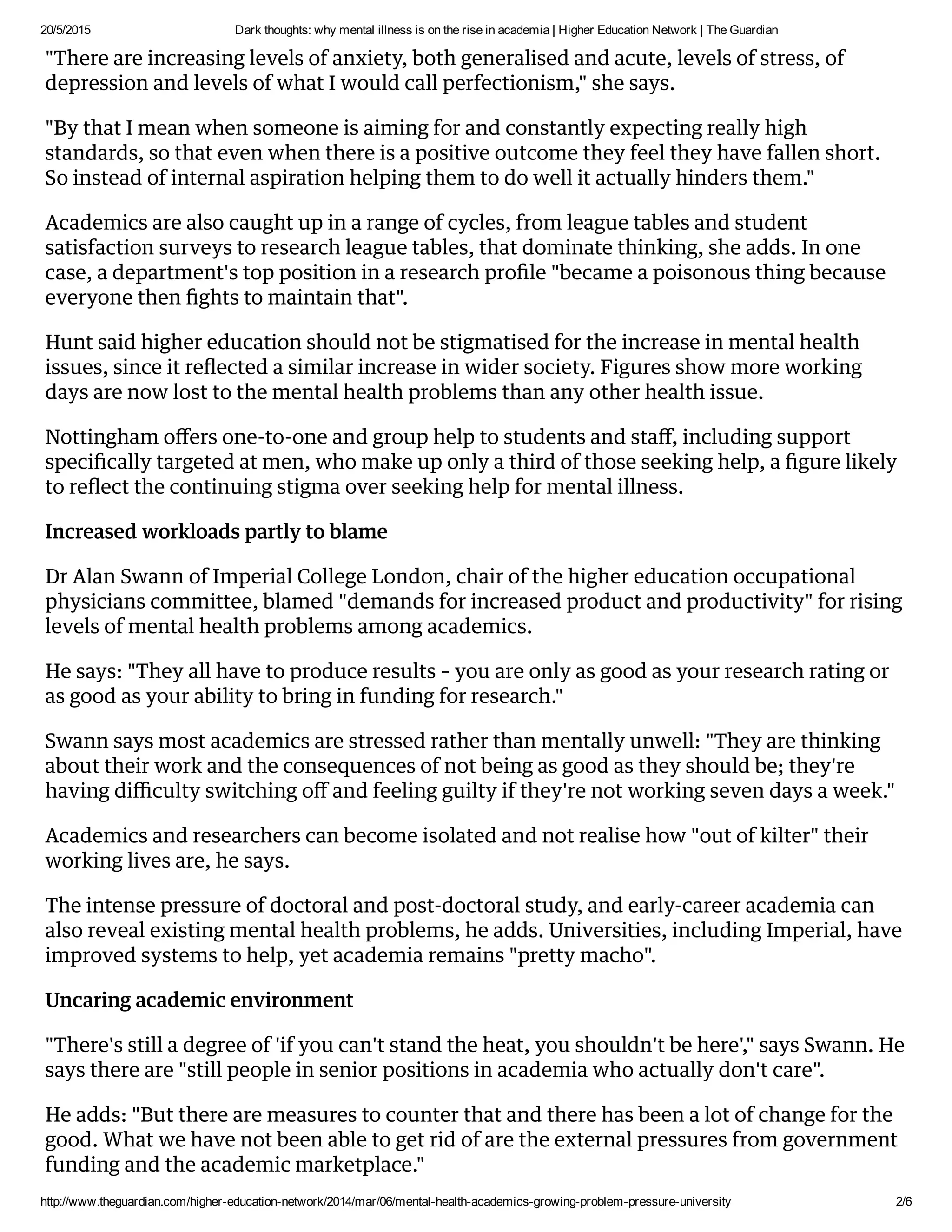 (3119) -dark thoughts why mental illness is on the rise in academia | PDF