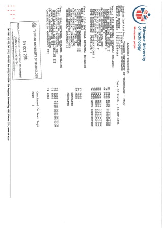 Official Academic Transcript | PDF