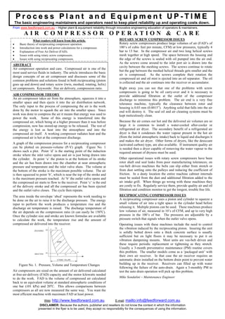 Air compressor operation care | PDF