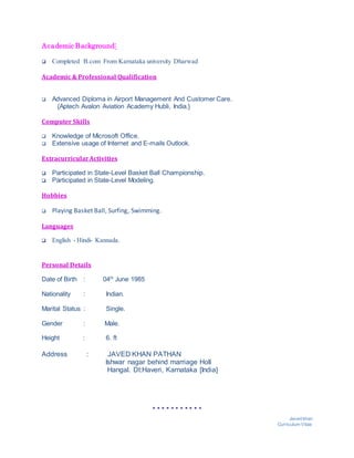 Resume_Javed_khan | DOCX