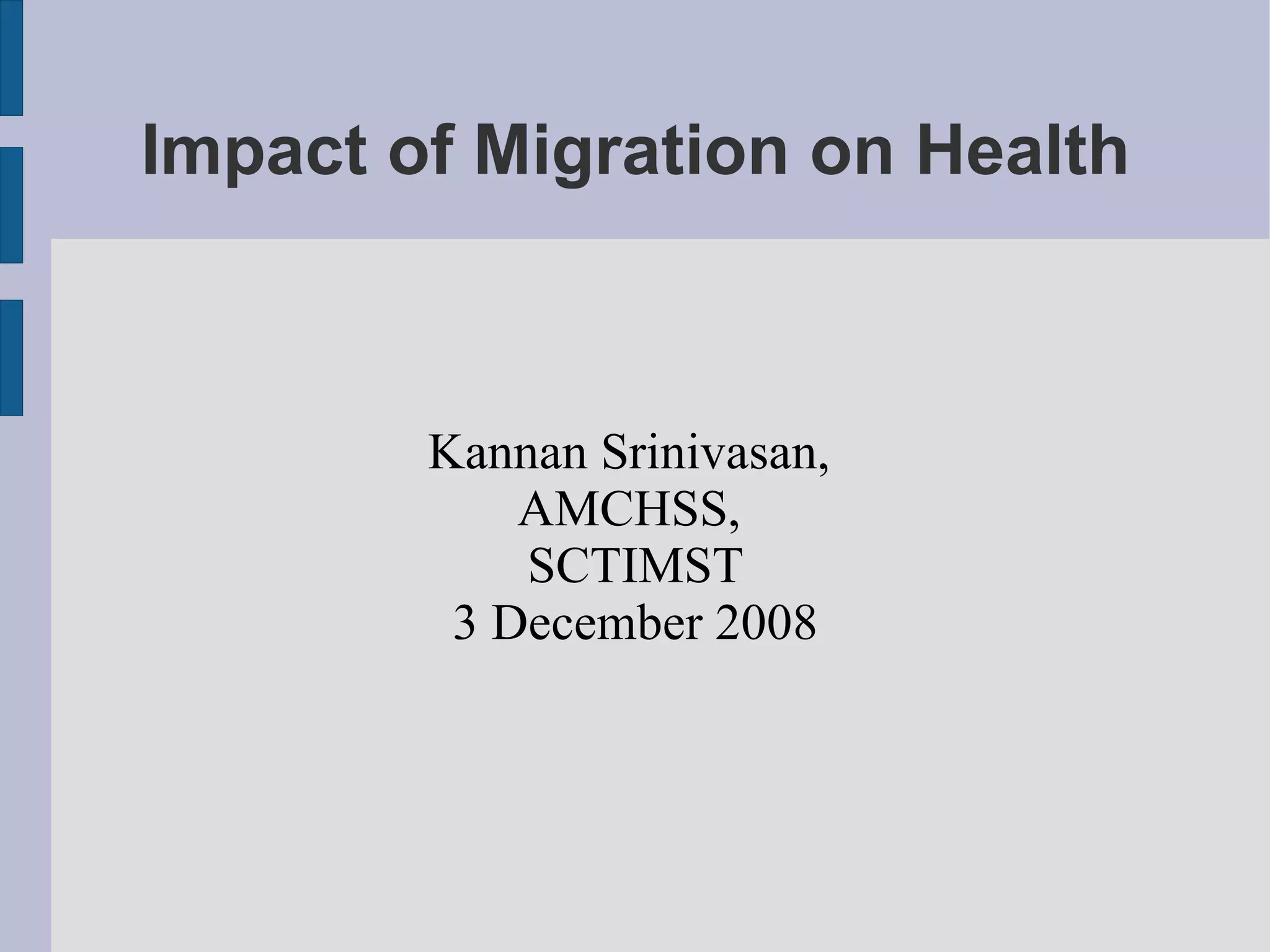 Impact of Migration on Health | PDF
