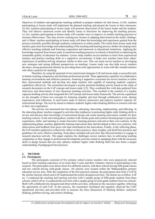 A collaborative professional development and its impact on teachers' ability to foster higher ...