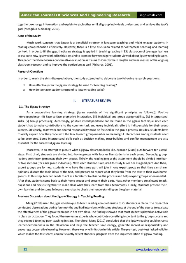 Using Jigsaw Strategy for Teaching Reading to Teenager Learners in ...
