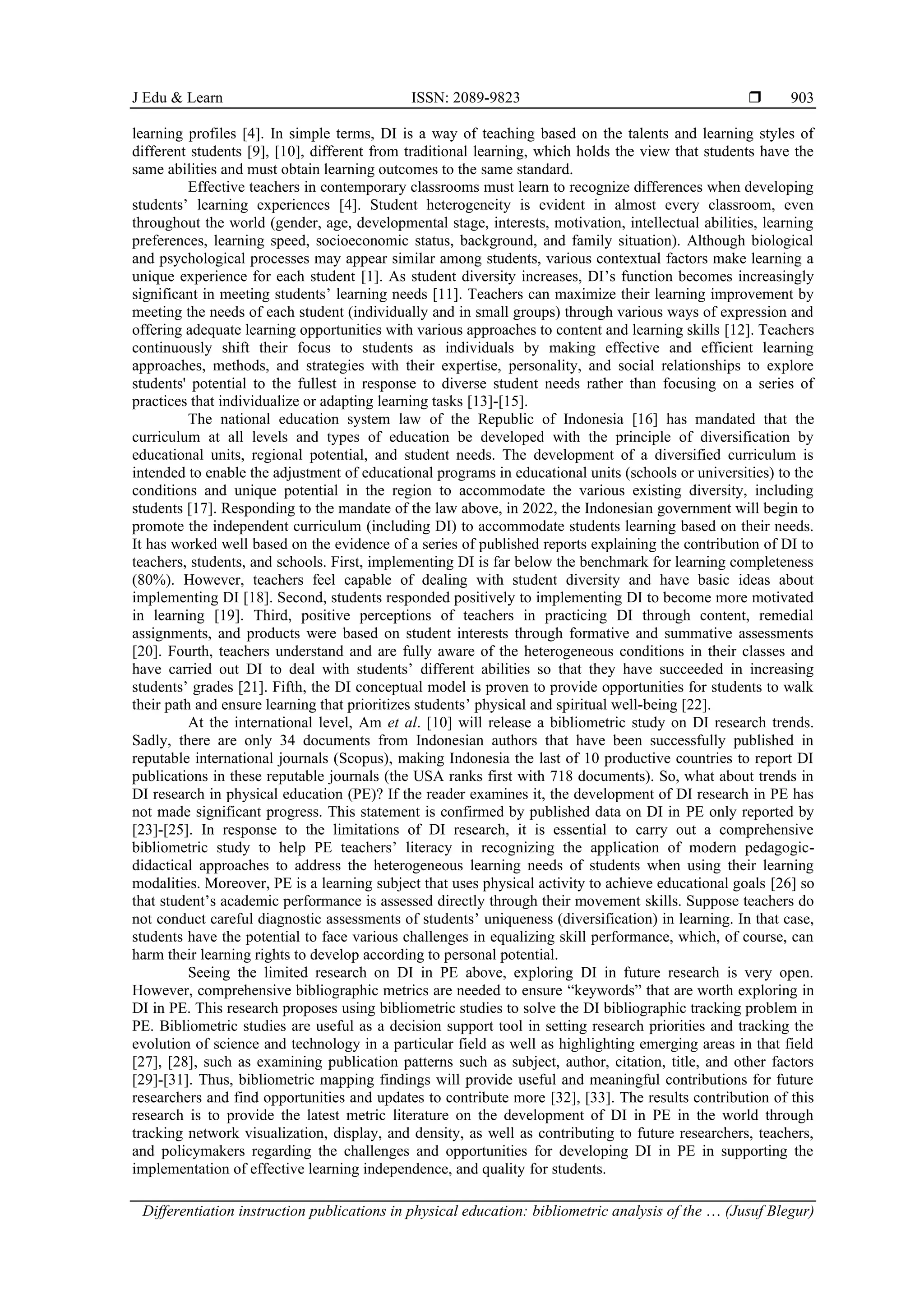 Differentiation instruction publications in physical education ...