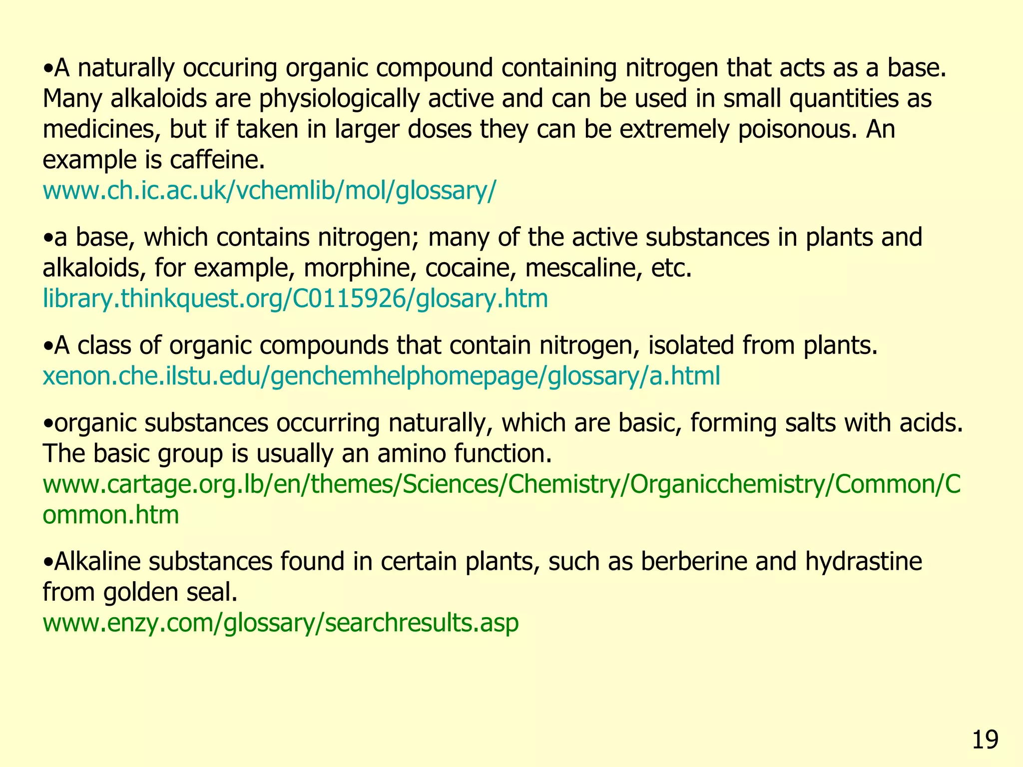 Bài Giảng Alcaloid Dược Liệu Chứa Alcaloid | PDF