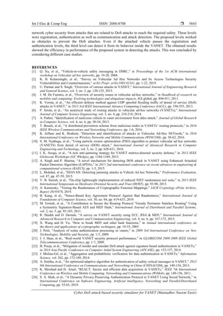 Cyber DoS attack-based security simulator for VANET | PDF