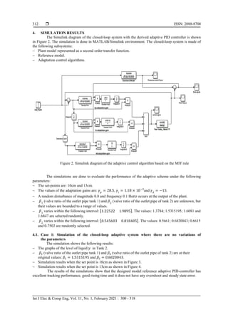 Design of a model reference adaptive PID control algorithm for a tank ...