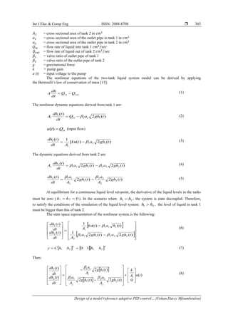 Design of a model reference adaptive PID control algorithm for a tank system | PDF