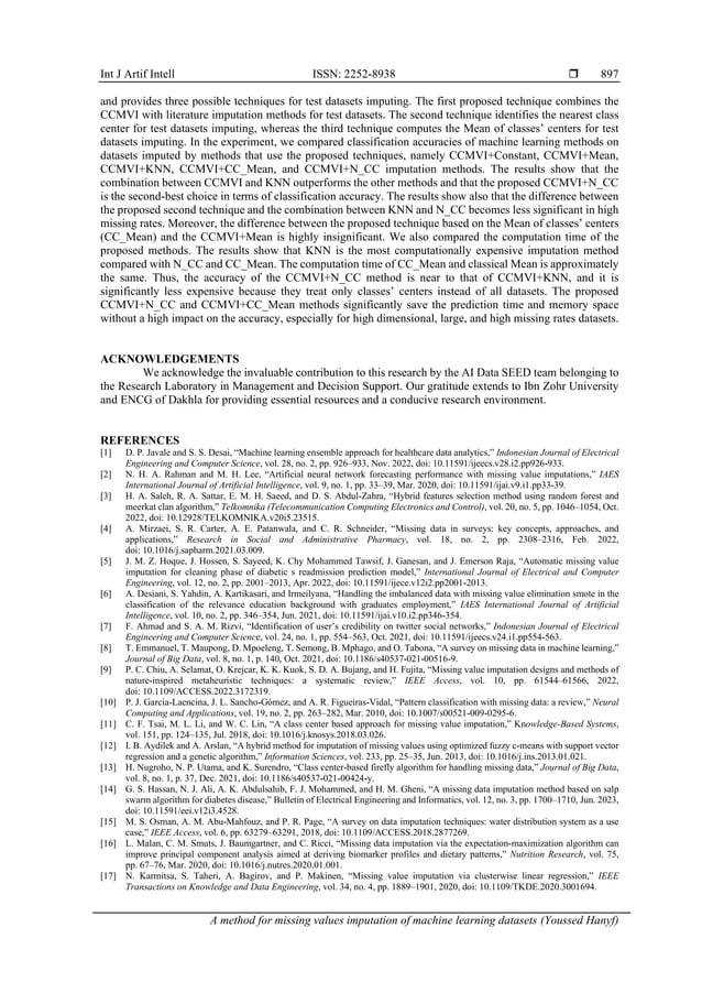 A method for missing values imputation of machine learning datasets | PDF