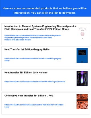 Introduction to Heat Transfer 6ed. Edition Theodore L. Bergman | PDF
